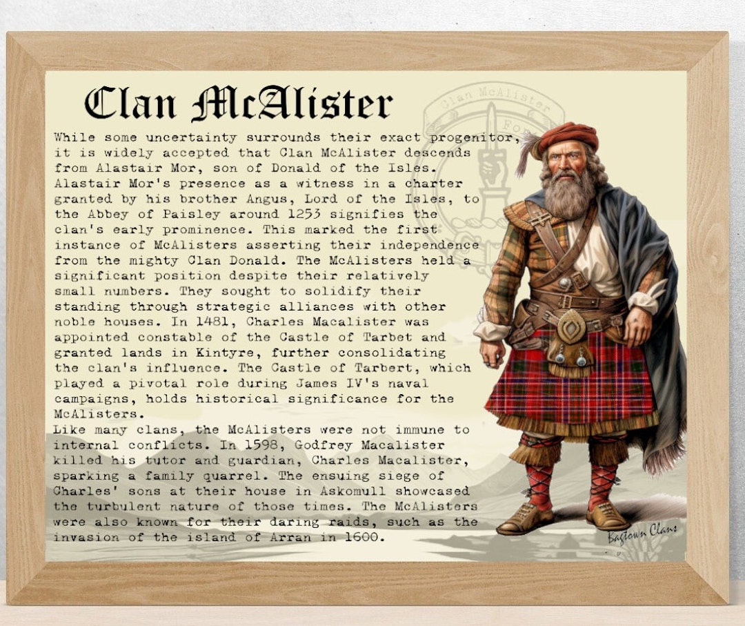 Clan Mcalister Scottish History Poster - Etsy