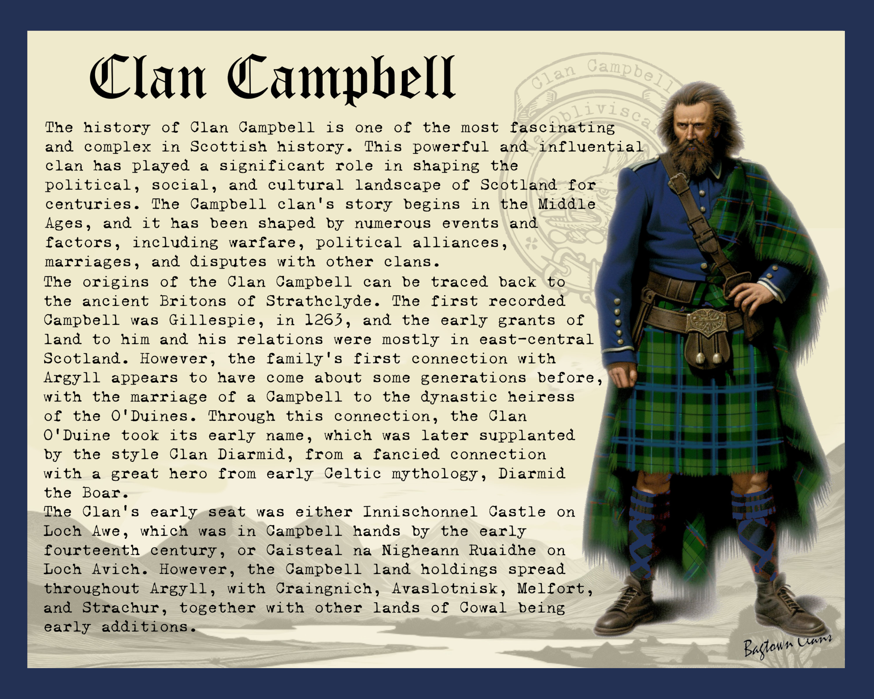 Clan Campbell Scottish History Poster - Etsy