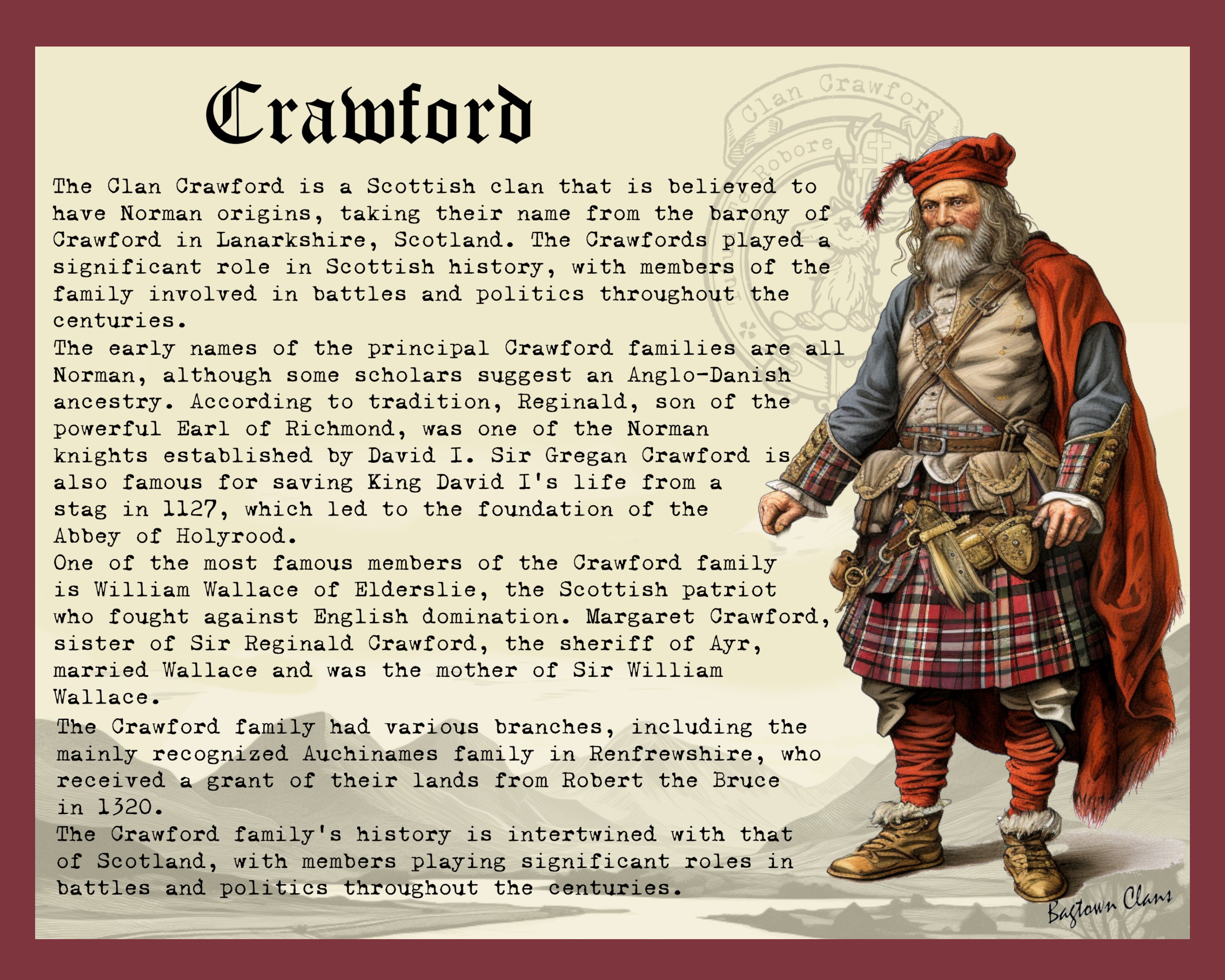 Clan Crawford Scottish History Poster - Etsy