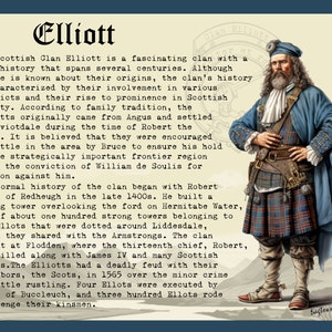 Clan Elliott Scottish History Poster - Etsy