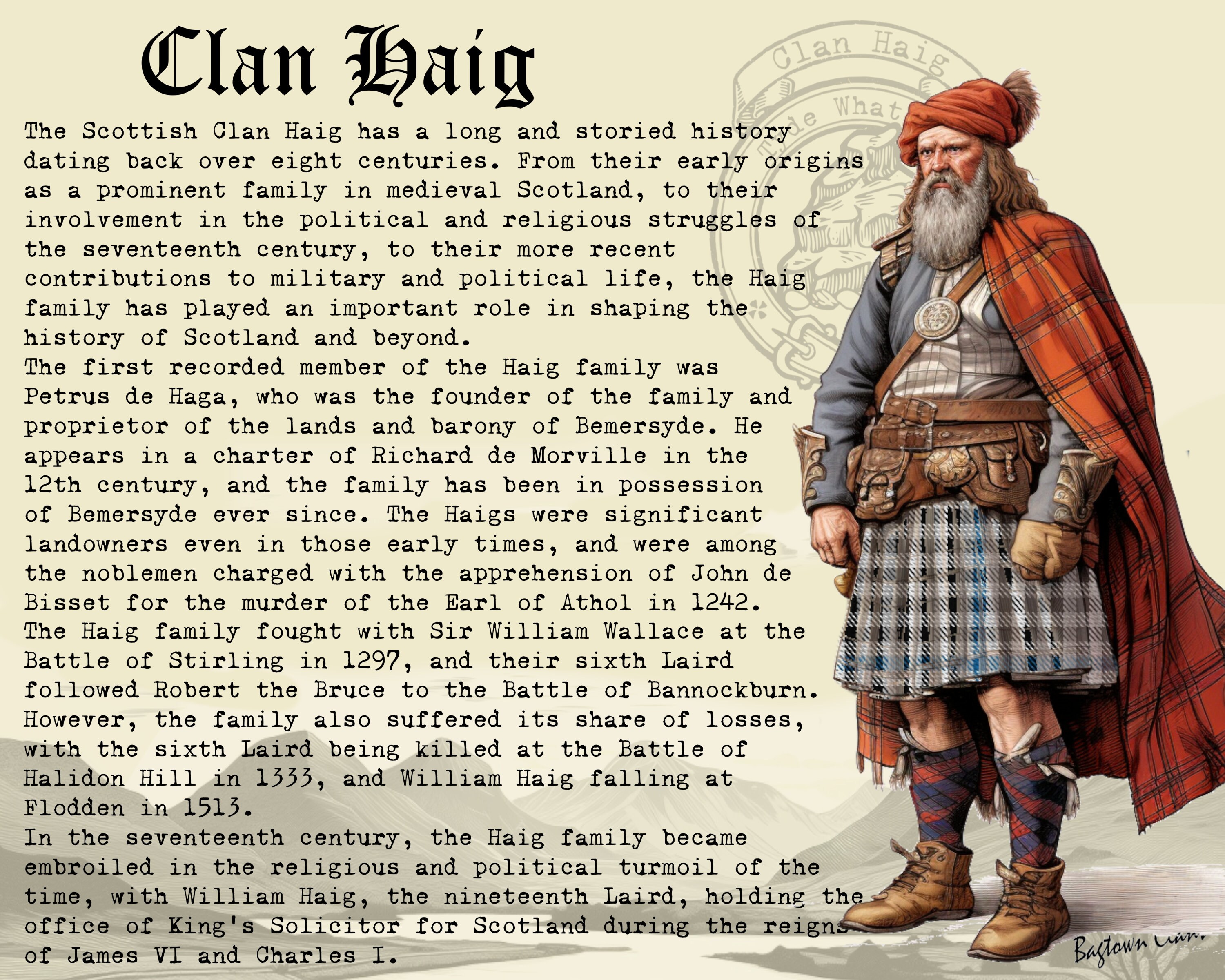 Clan Haig Scottish History Poster - Etsy