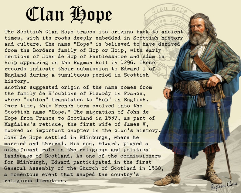 Clan Hope Scottish History Poster - Etsy