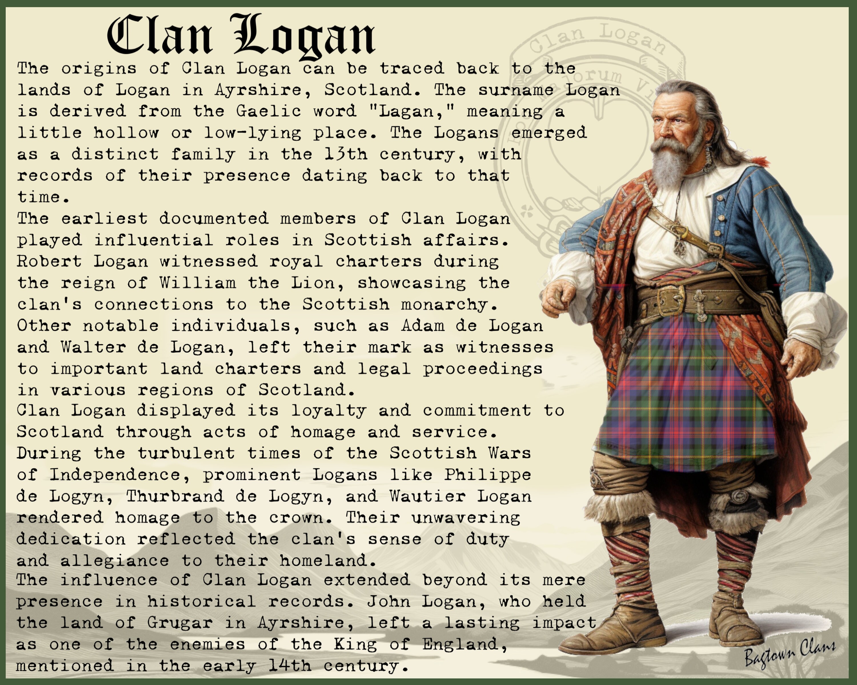 Clan Logan Scottish History Poster - Etsy