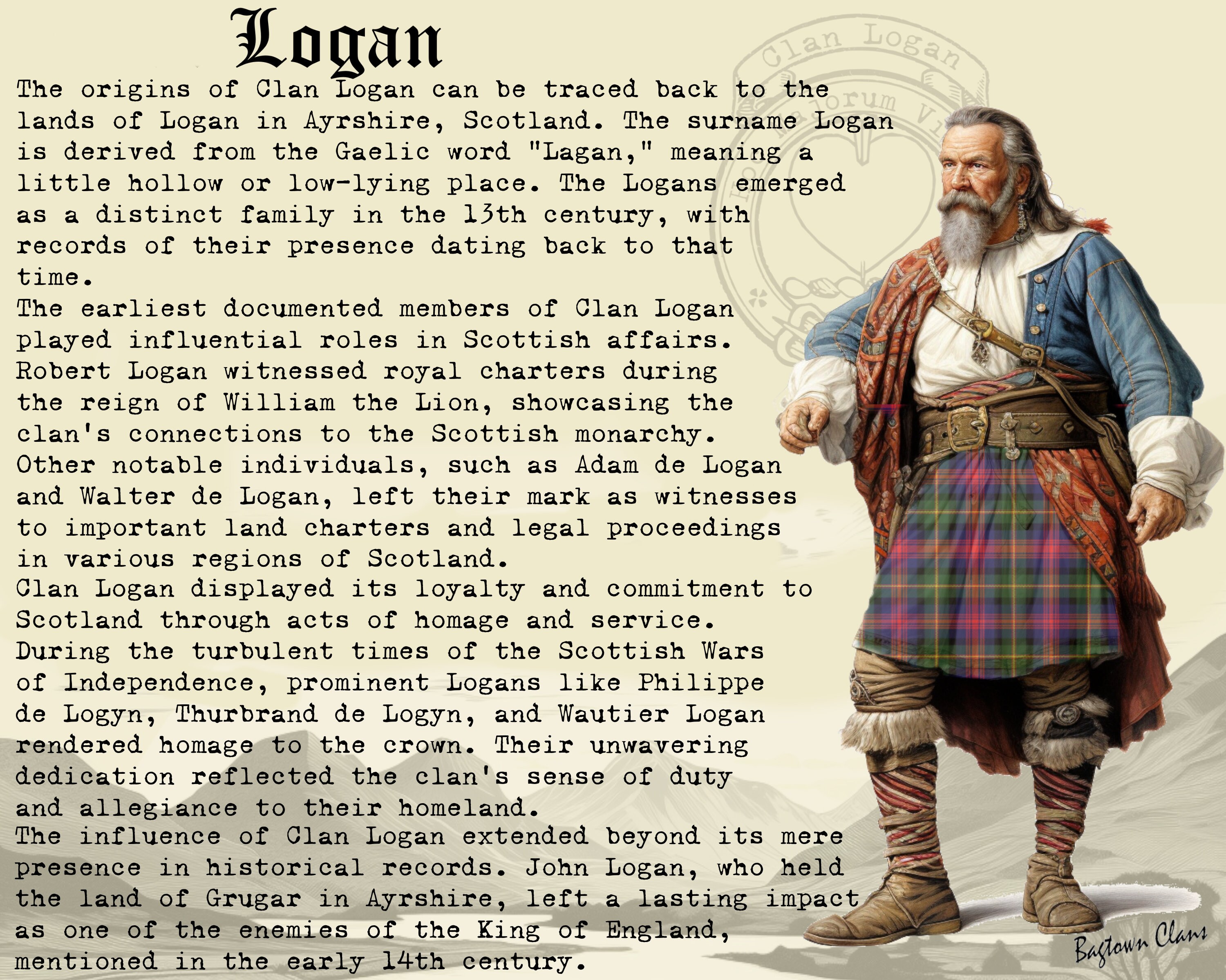 Clan Logan Scottish History Poster - Etsy