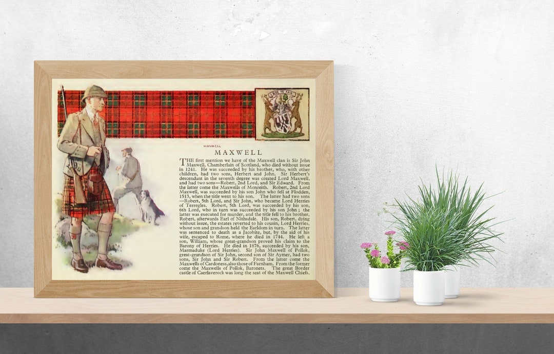 Clan Maxwell Vintage Poster - Etsy
