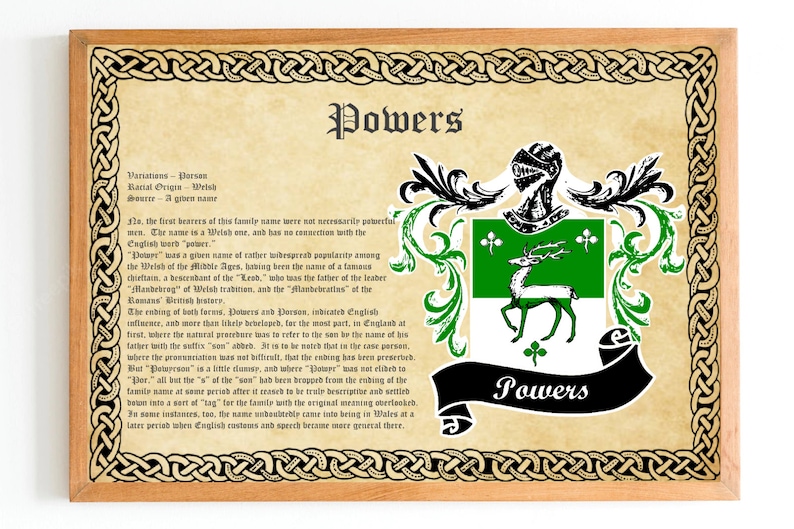 Powers Coat of Arms Vintage Poster - Etsy