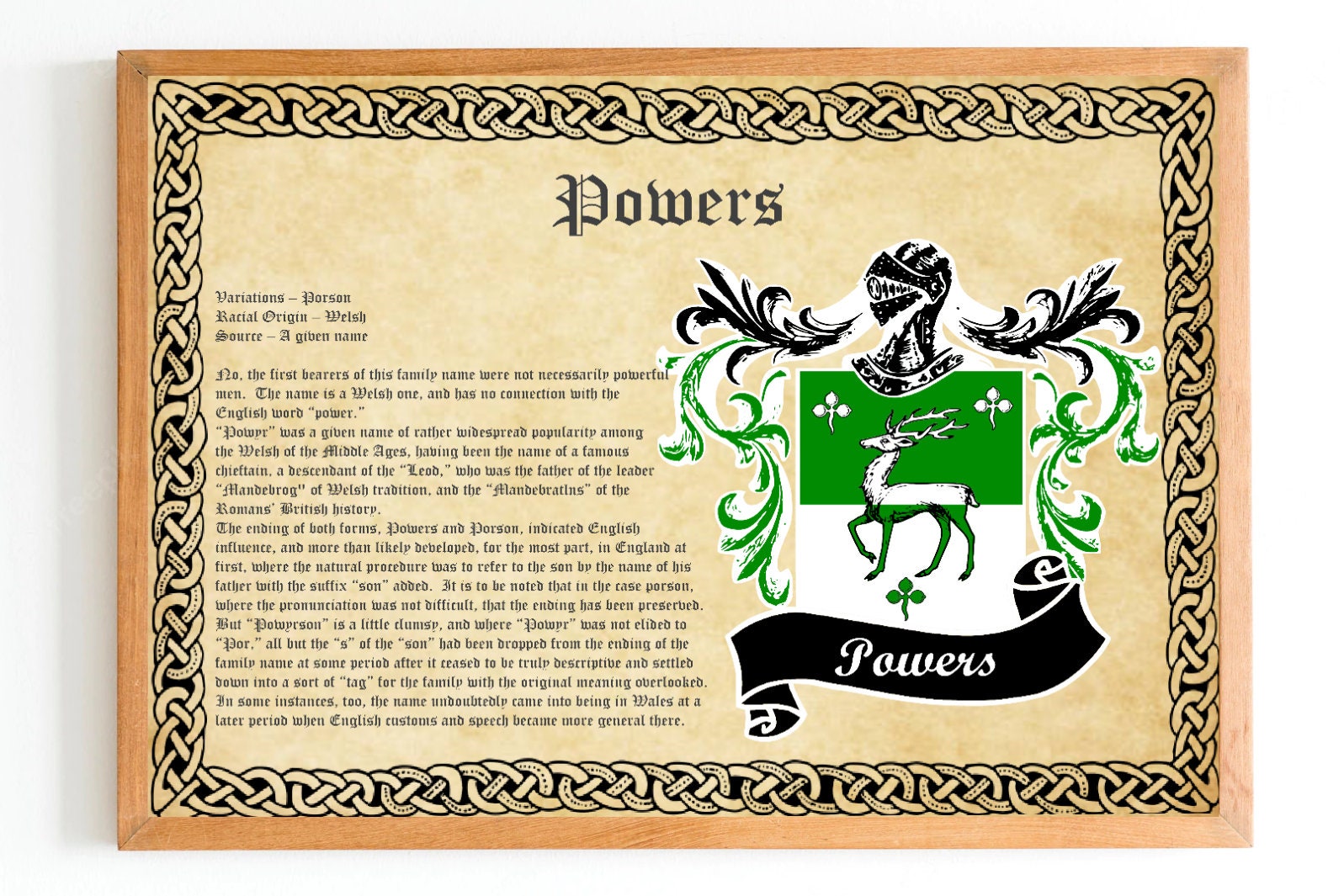 Powers Coat of Arms Vintage Poster - Etsy