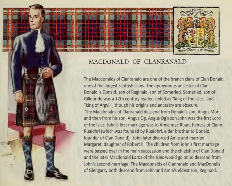 Clan Macdonald of Clanranald Vintage Poster - Etsy