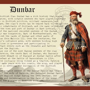Clan Dunbar Scottish History Poster - Etsy