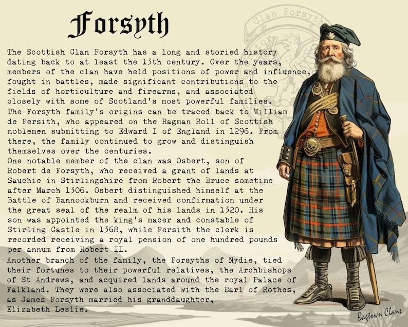 Clan Forsyth Scottish History Poster - Etsy