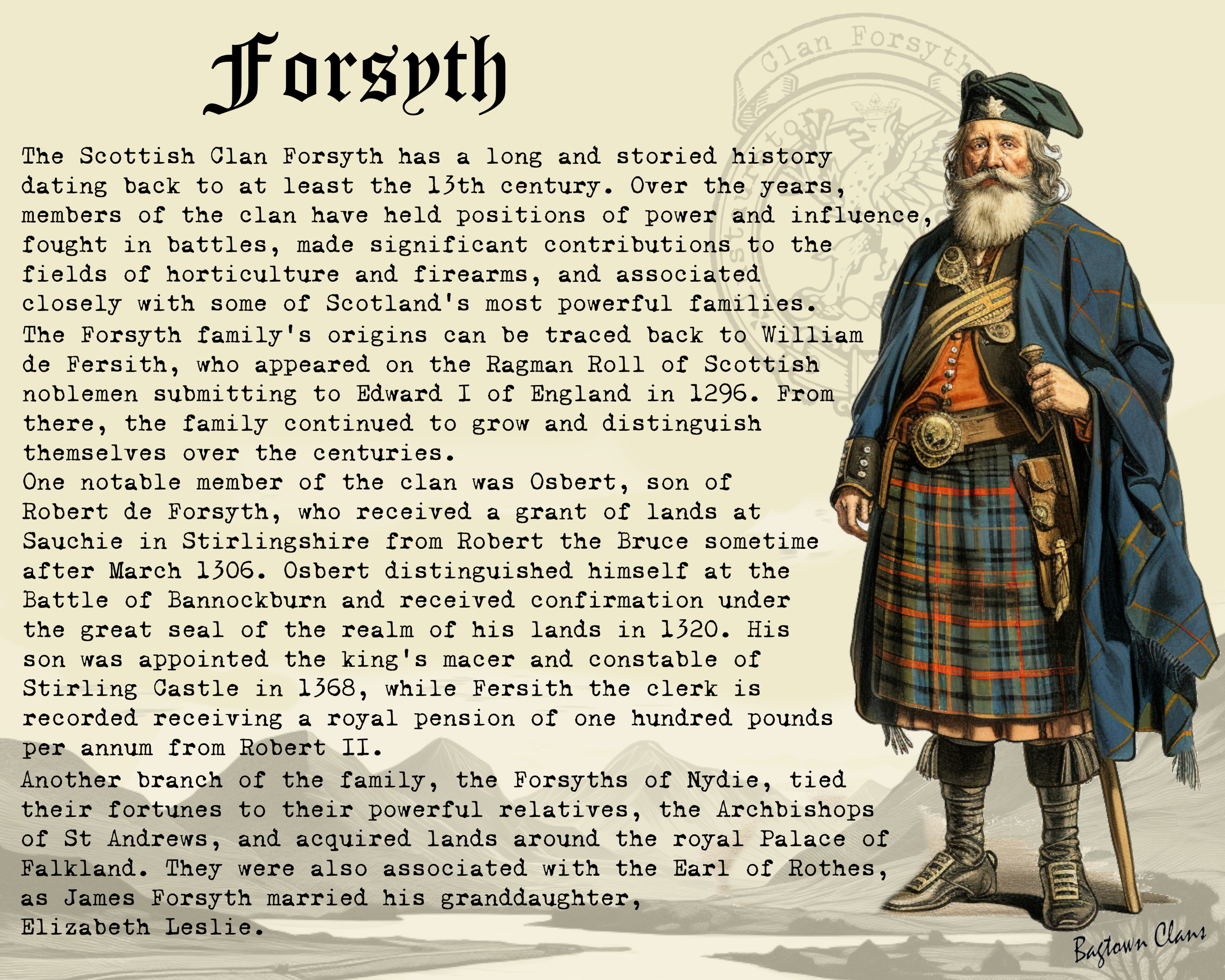 Clan Forsyth Scottish History Poster - Etsy
