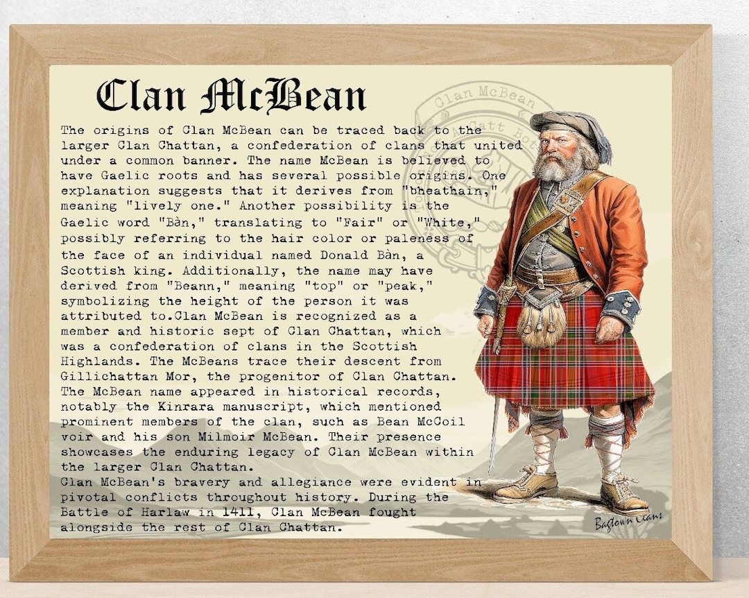 Clan Mcbean Scottish History Poster - Etsy