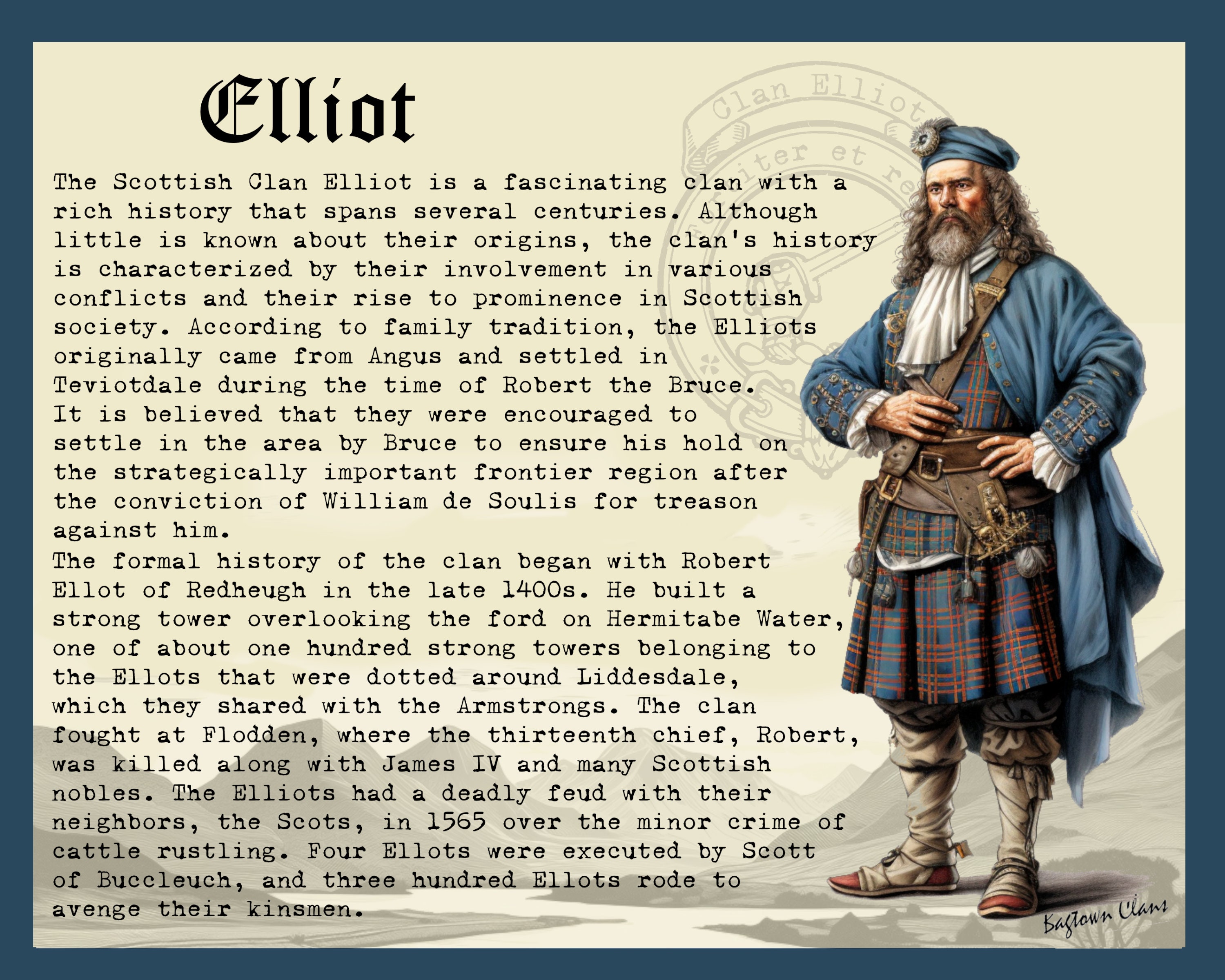 Clan Elliot Scottish History Poster - Etsy