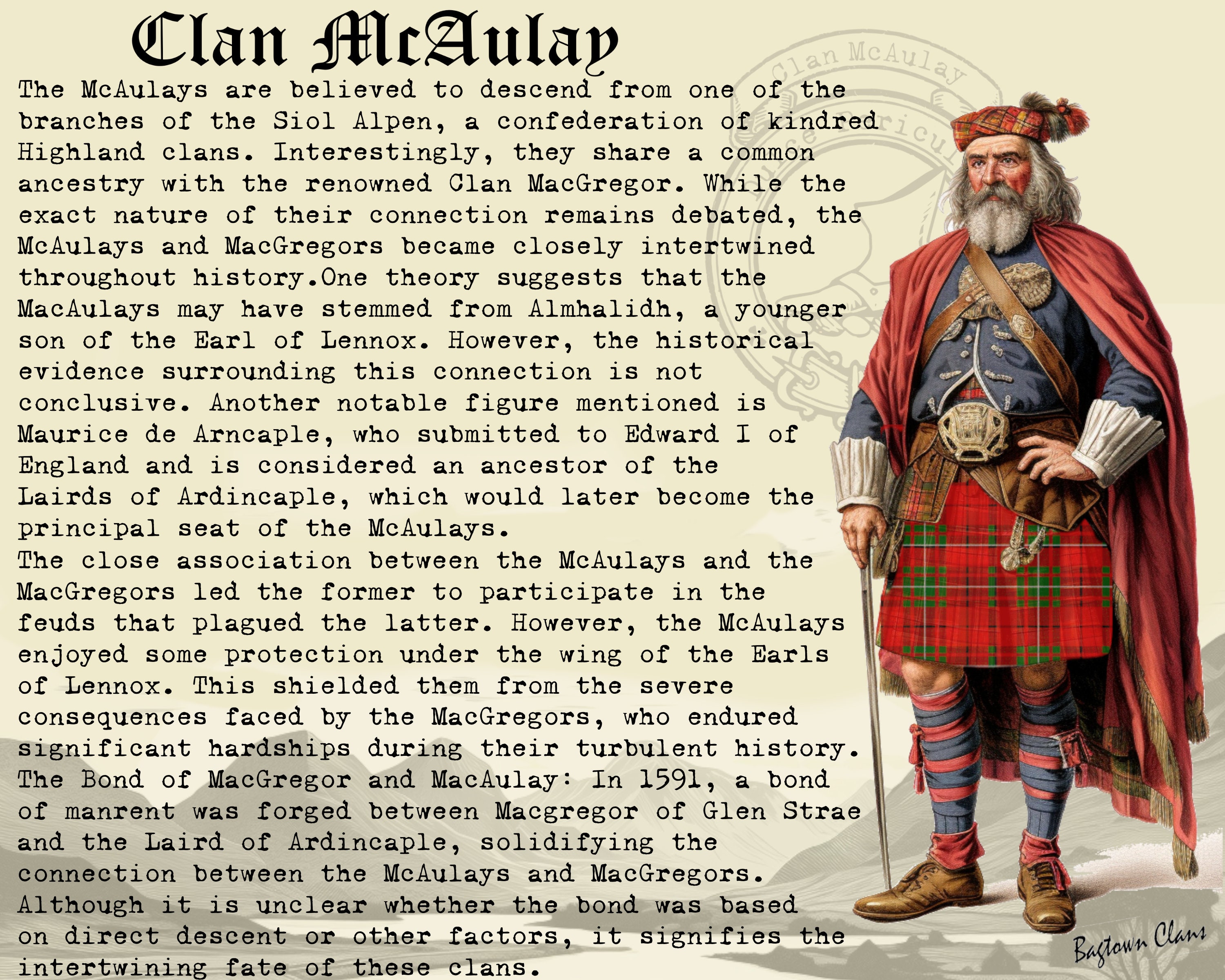 Clan Mcaulay Scottish History Poster - Etsy