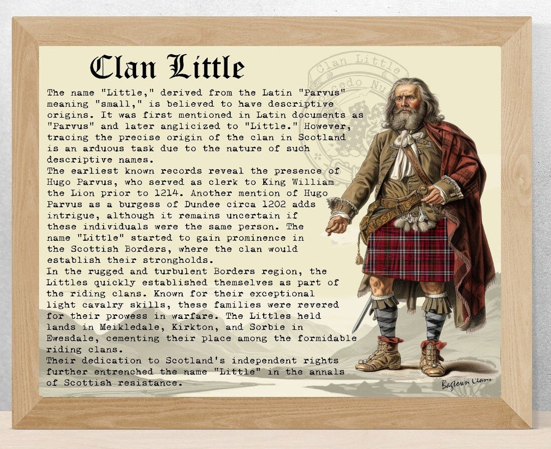 Clan Little Scottish History Poster - Etsy
