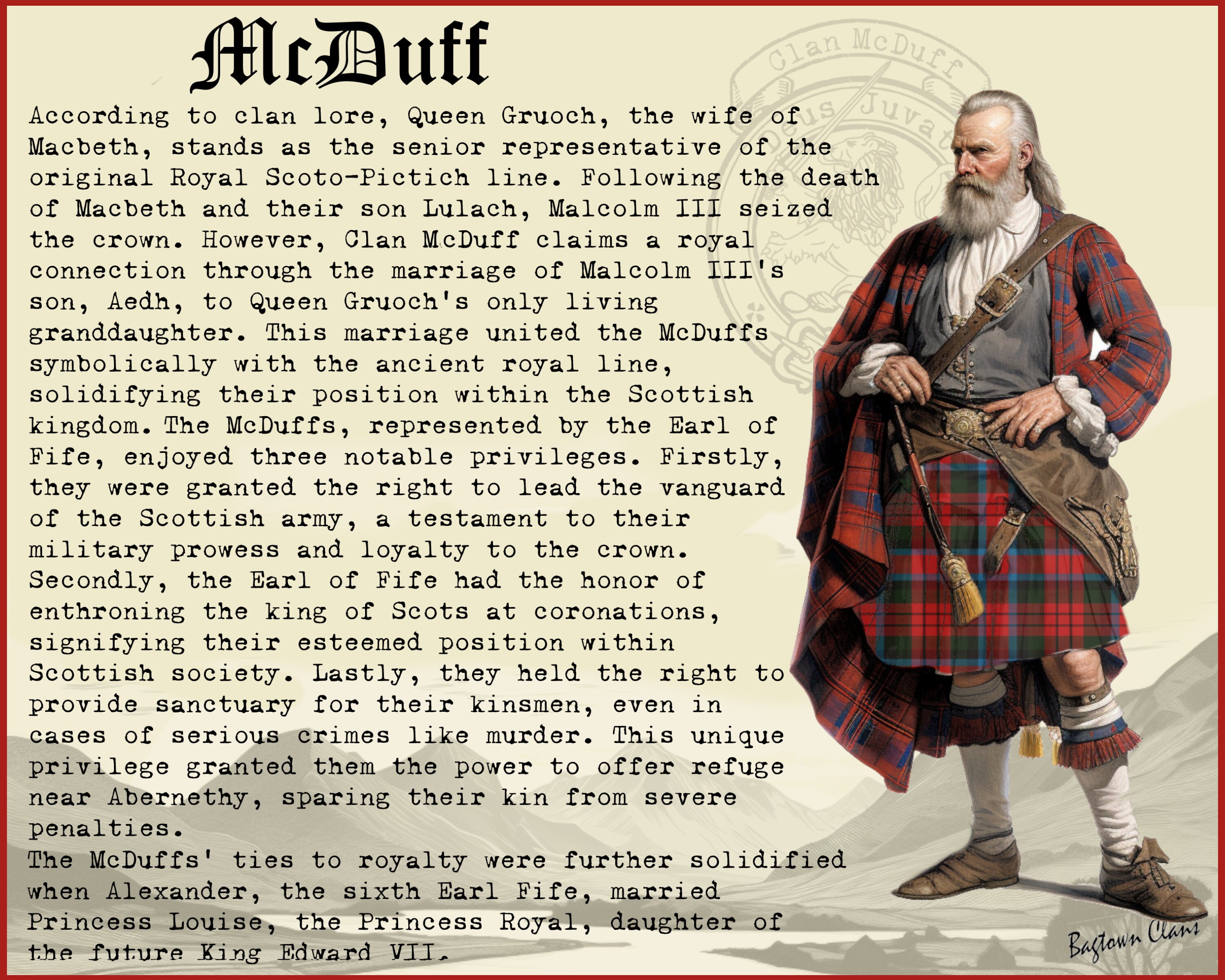 Mcduff Scottish Clan History Poster - Etsy