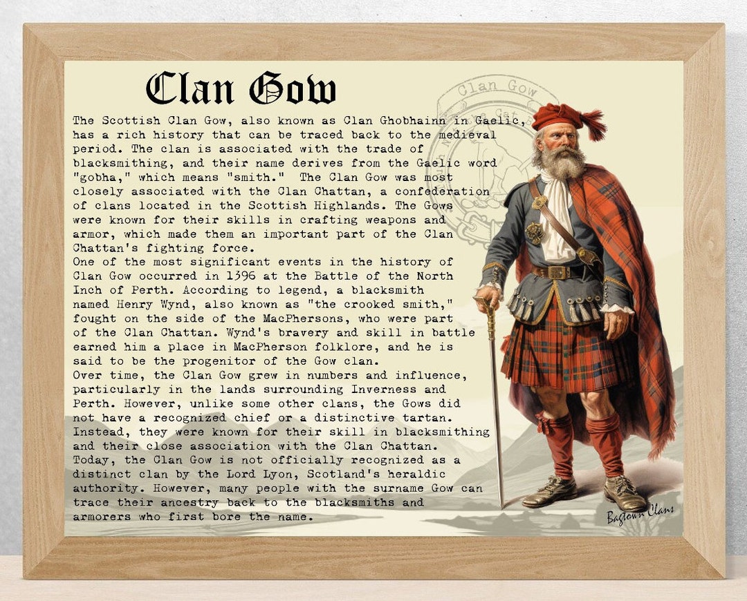 Clan Gow Scottish History Poster - Etsy