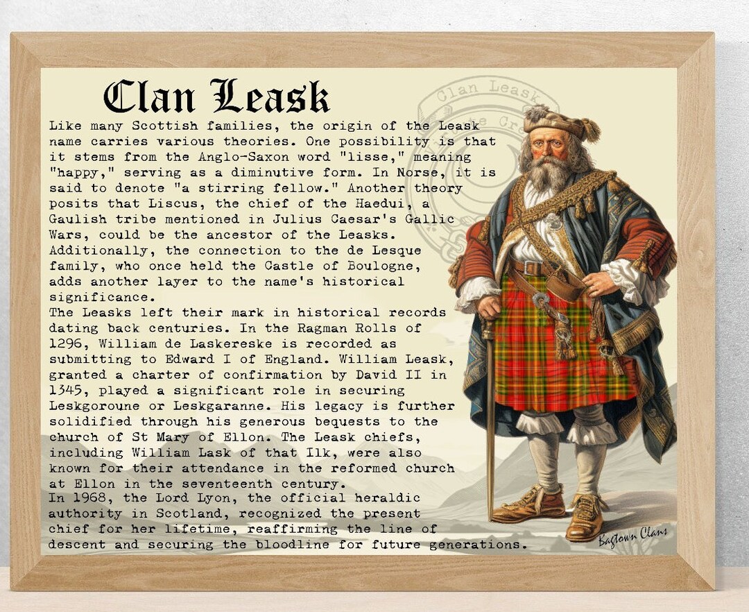 Clan Leask Scottish History Poster - Etsy