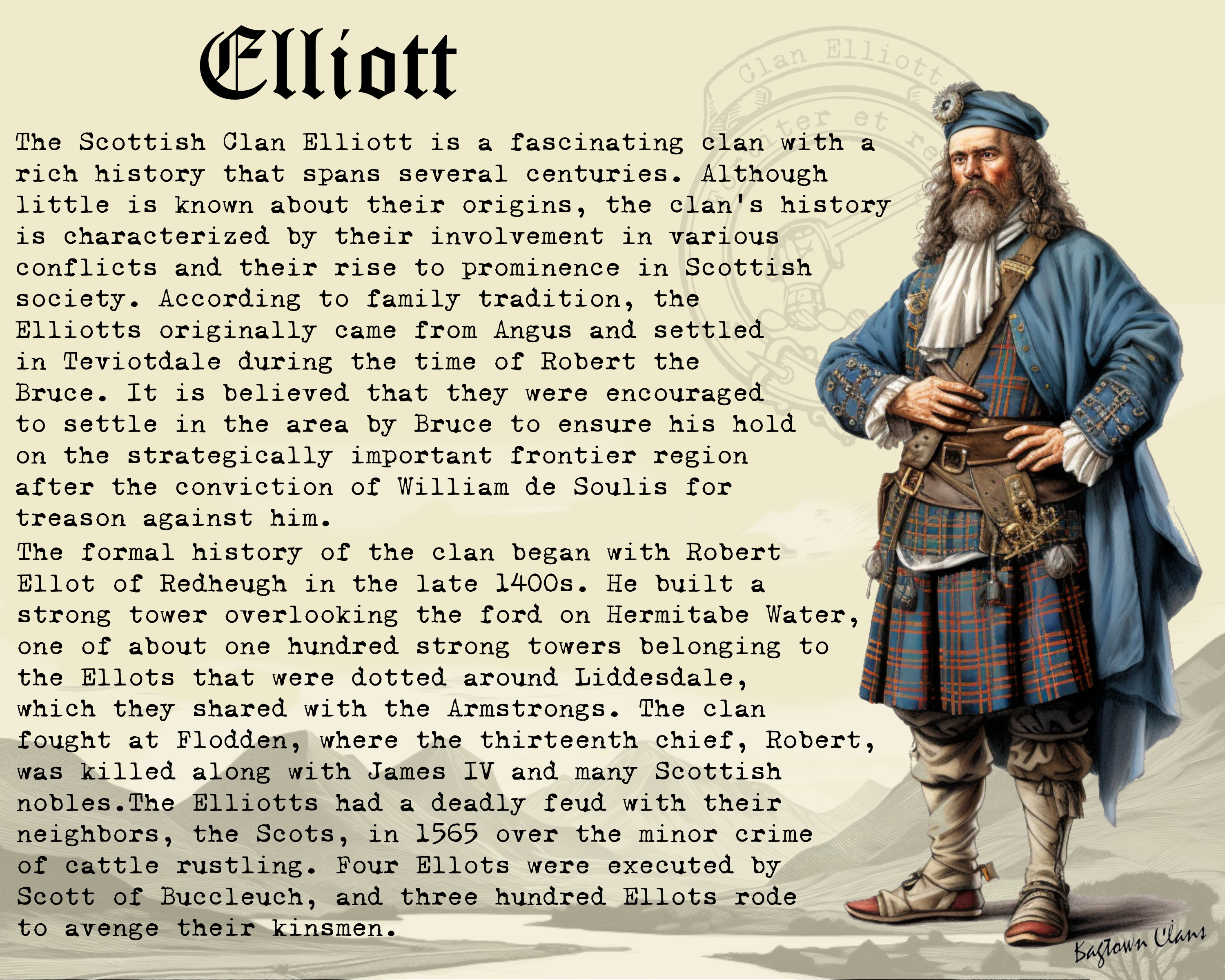 Clan Elliott Scottish History Poster - Etsy