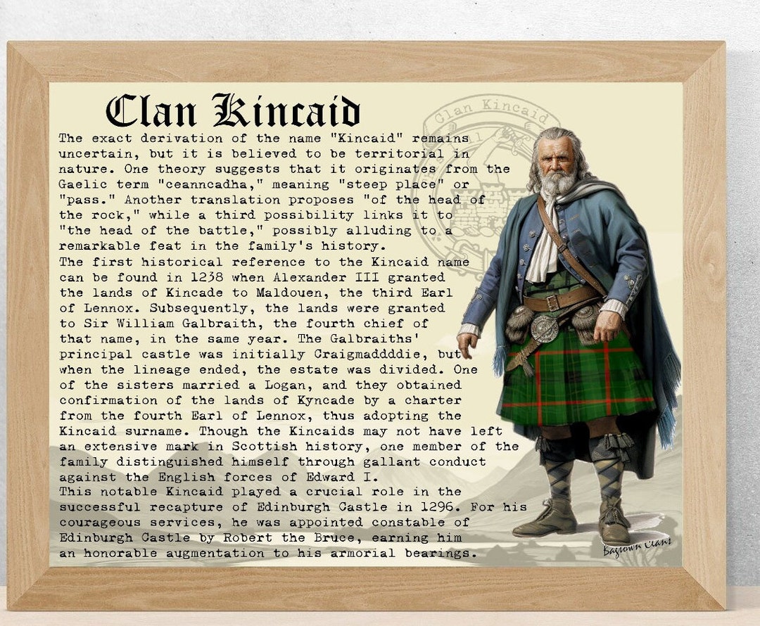 Clan Kincaid Scottish History Poster - Etsy