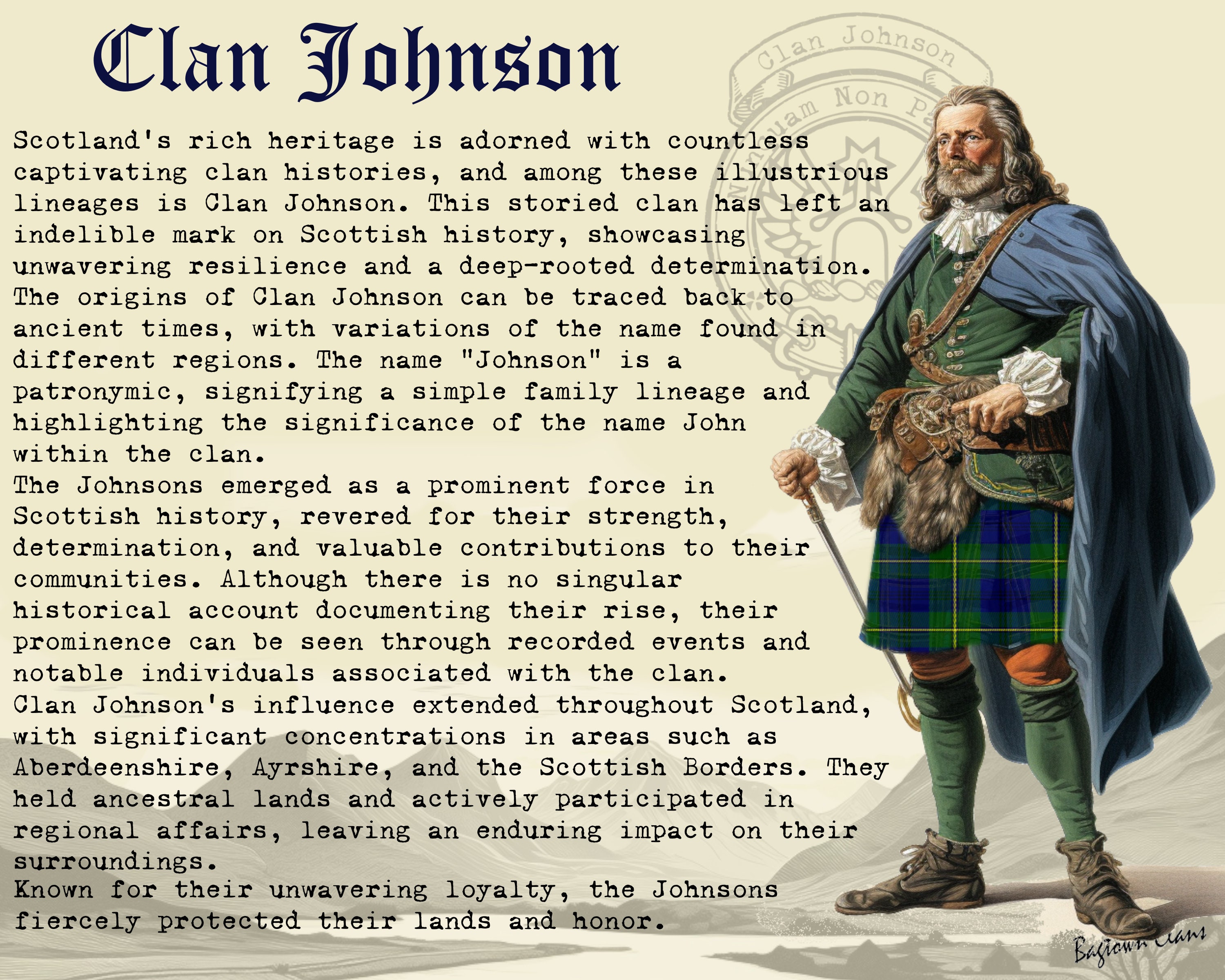 Clan Johnson Scottish History Poster - Etsy