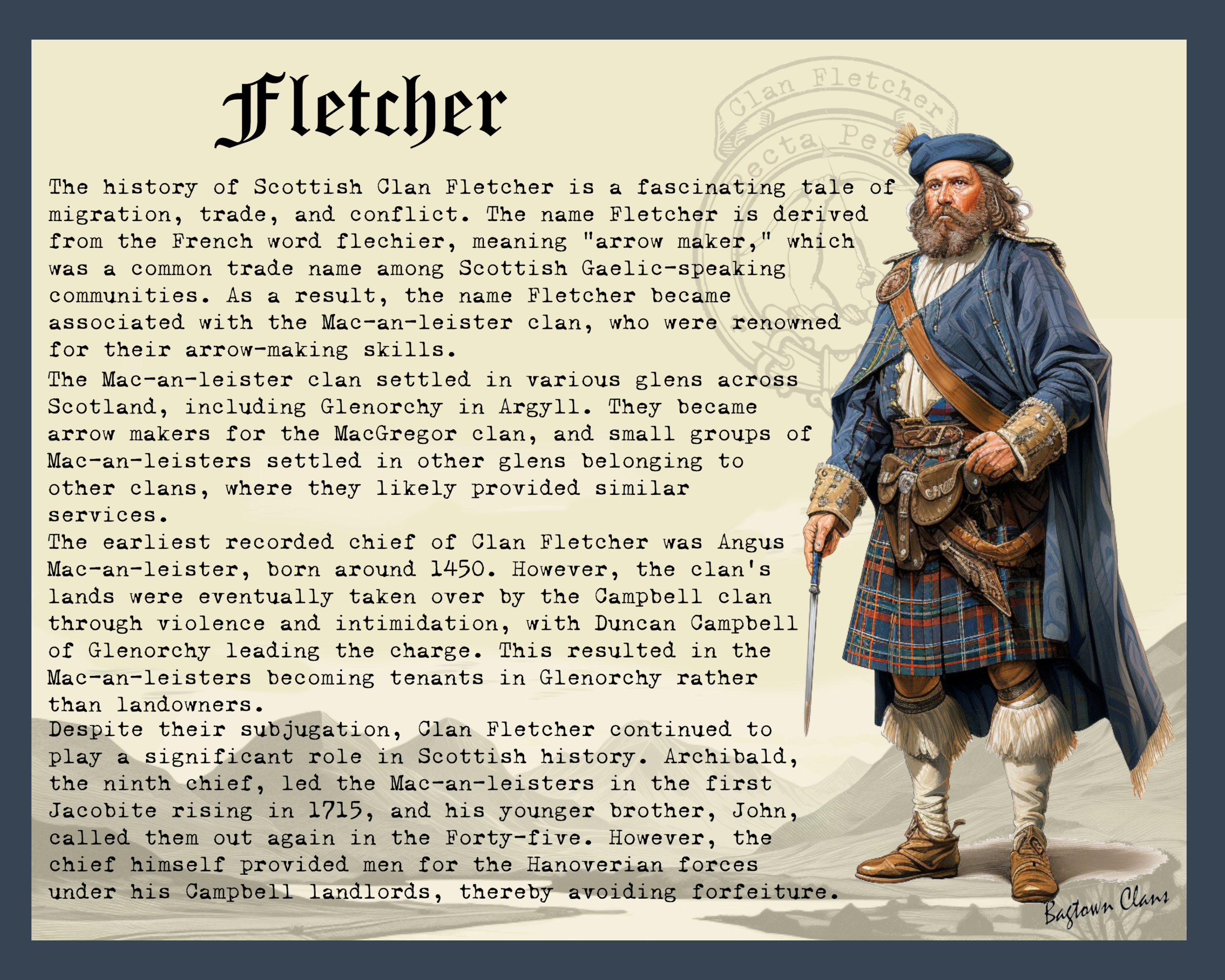 Clan Fletcher Scottish History Poster - Etsy