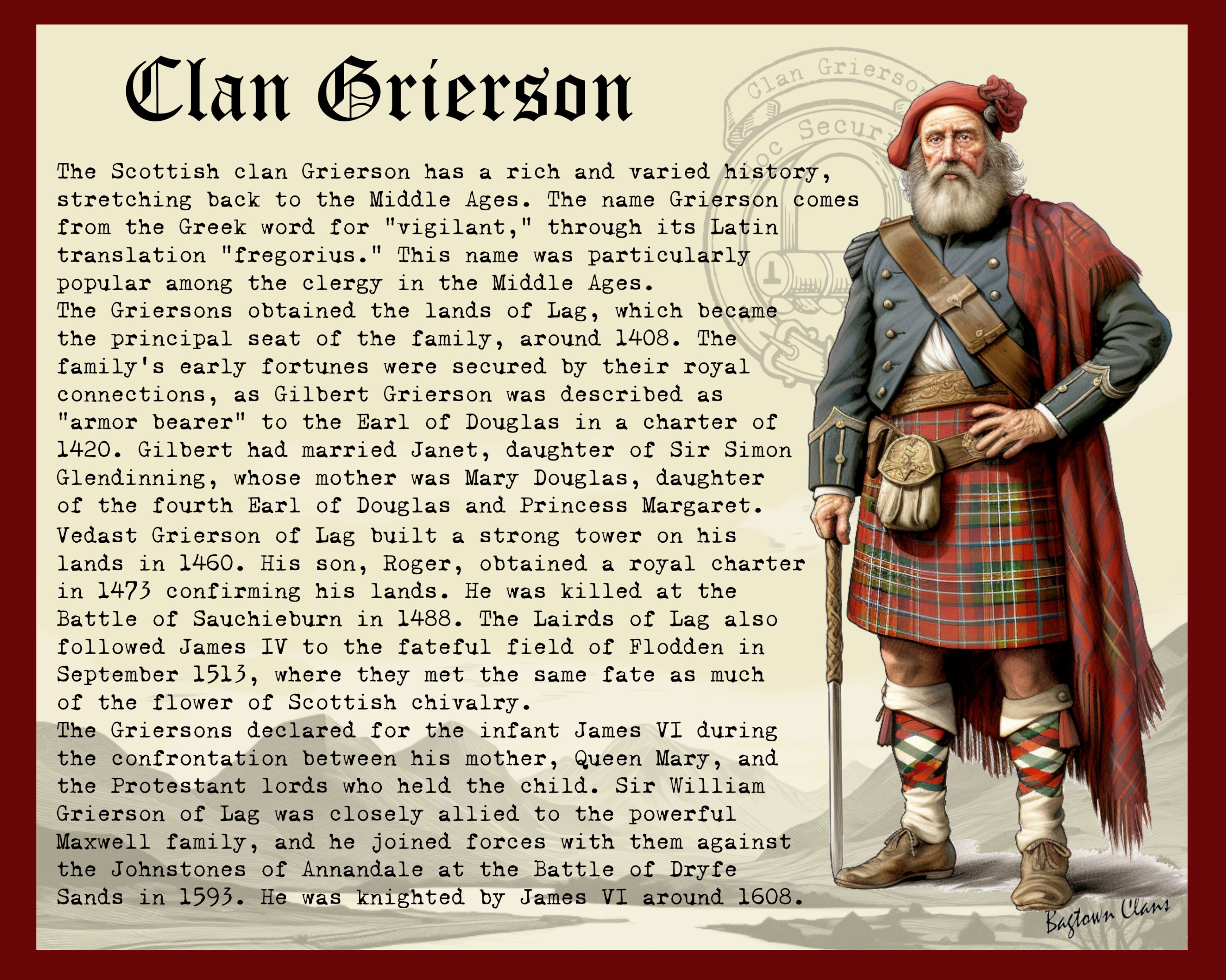 Clan Grierson Scottish History Poster - Etsy