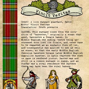 Clan Baxter Vintage Poster digital Download - Etsy