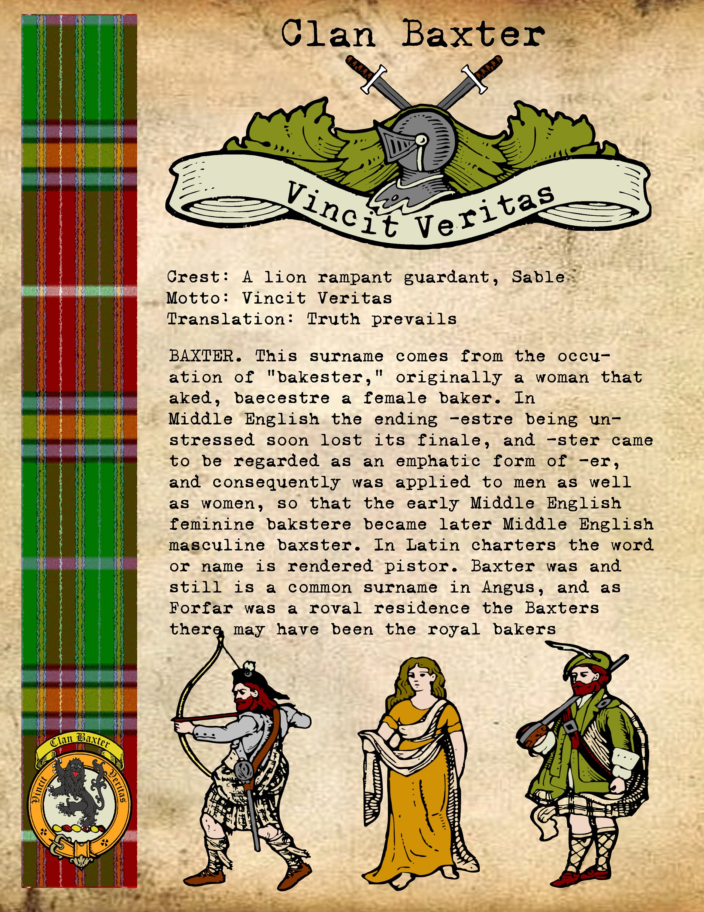 Clan Baxter Vintage Poster digital Download - Etsy