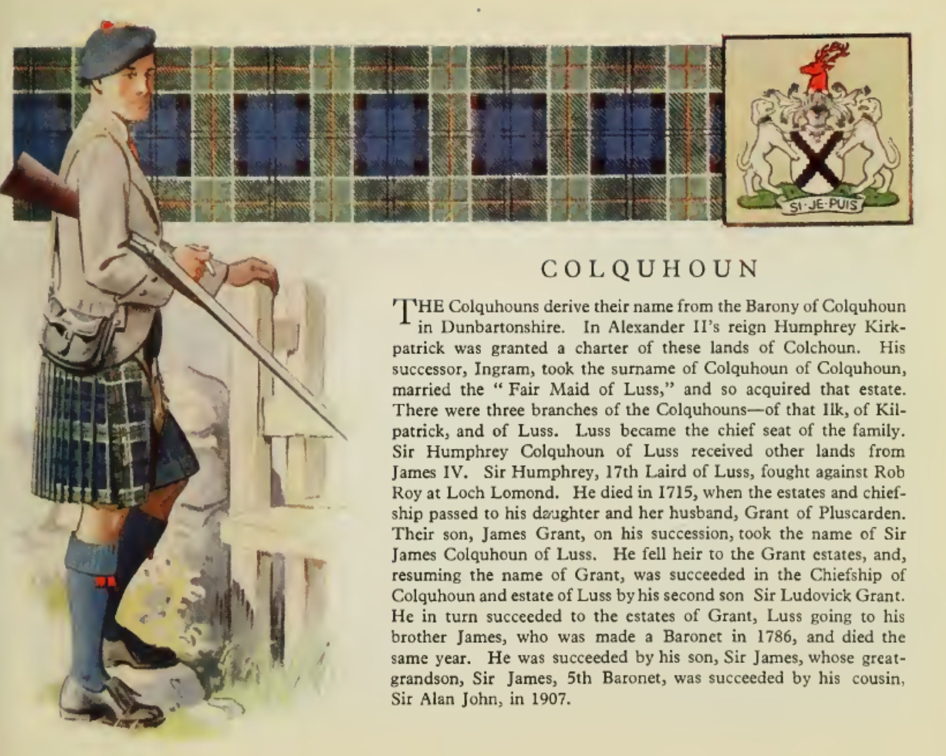 Clan Colquhoun Vintage Poster - Etsy