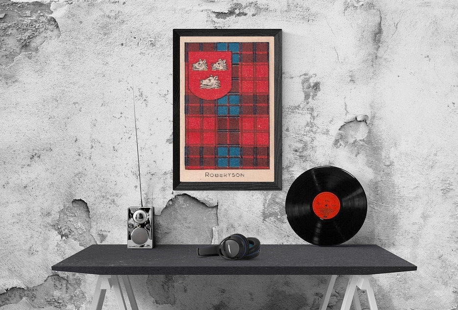 Robertson Clan Tartan and Coat of Arms Vintage Poster - Etsy