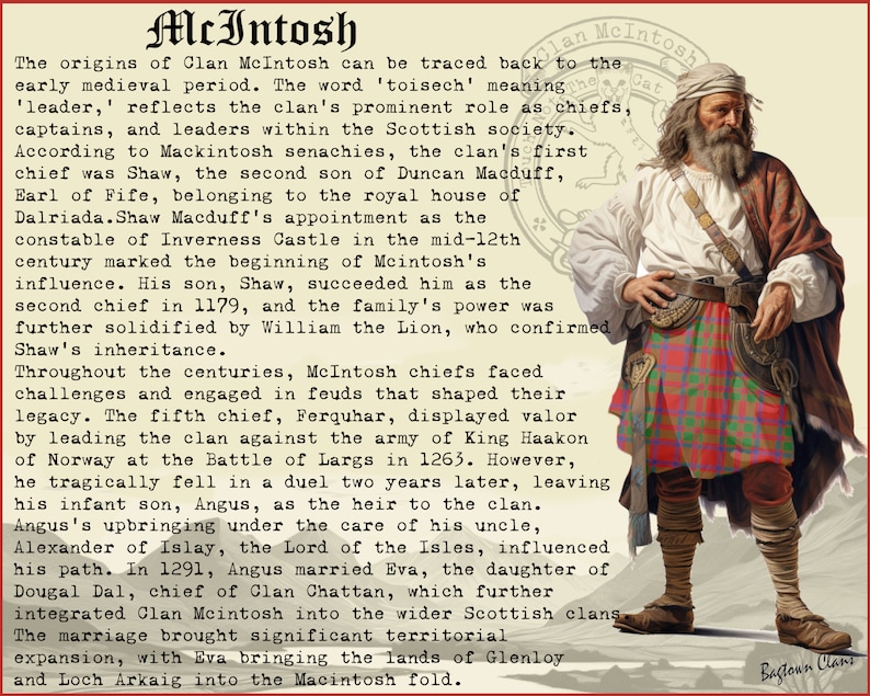 Mcintosh Scottish Clan History Poster - Etsy