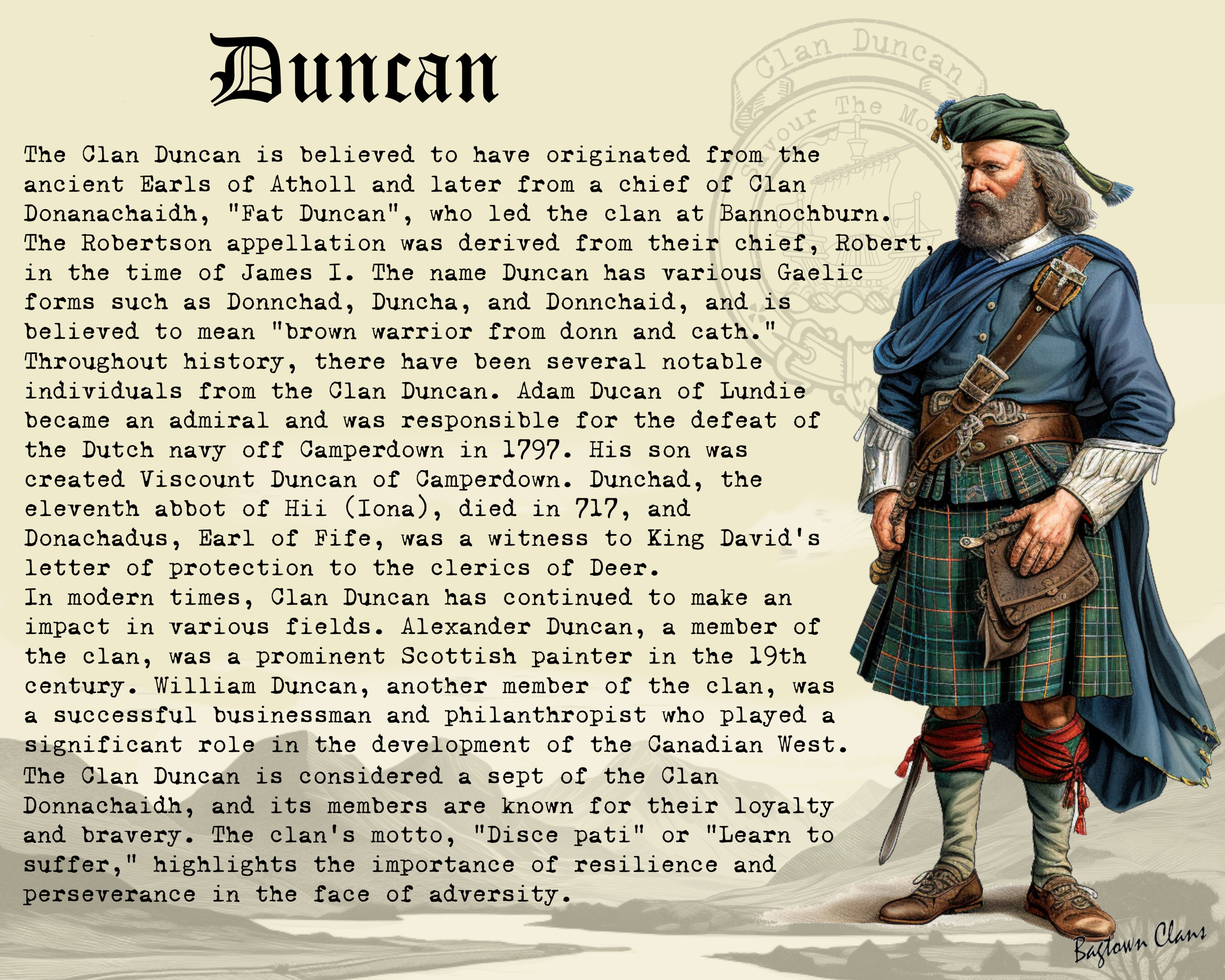 Clan Duncan Scottish History Poster - Etsy