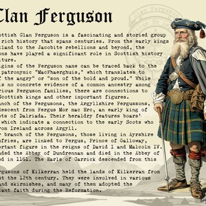 Clan Ferguson Scottish History Poster - Etsy