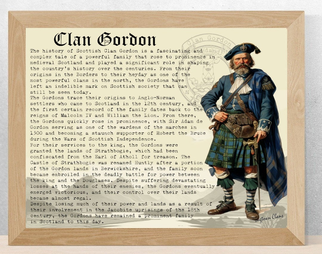 Clan Gordon Scottish History Poster - Etsy