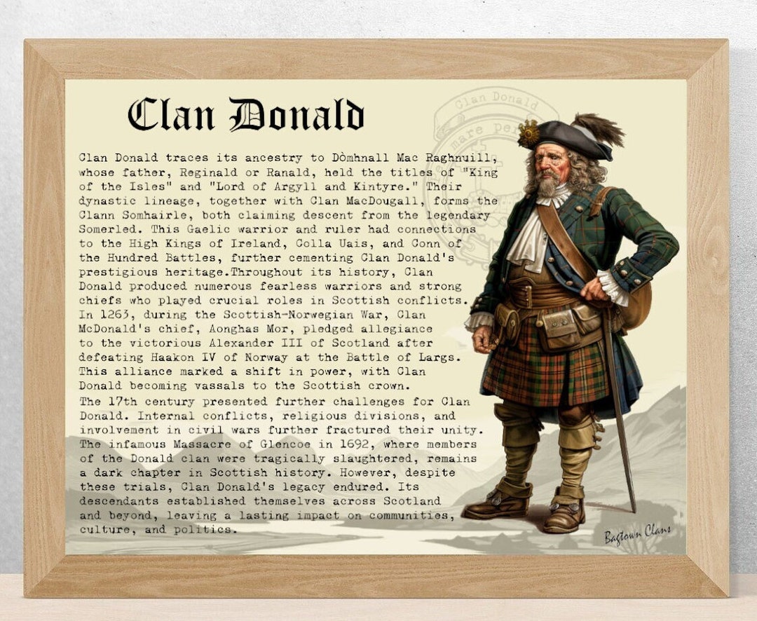 Clan Donald Scottish History Poster - Etsy