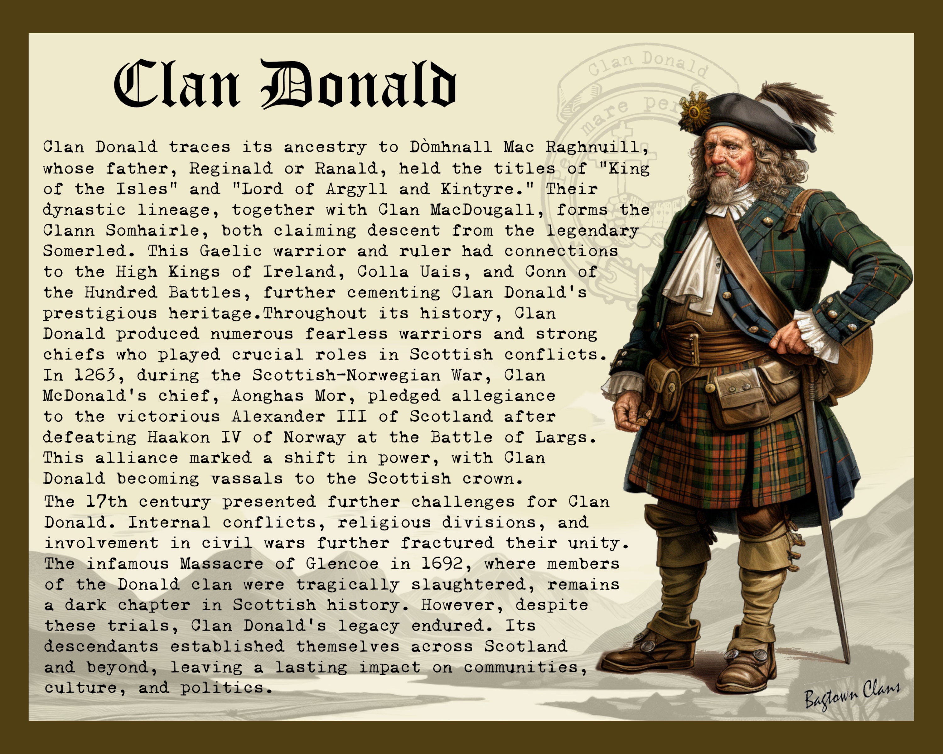 Clan Donald Scottish History Poster - Etsy UK