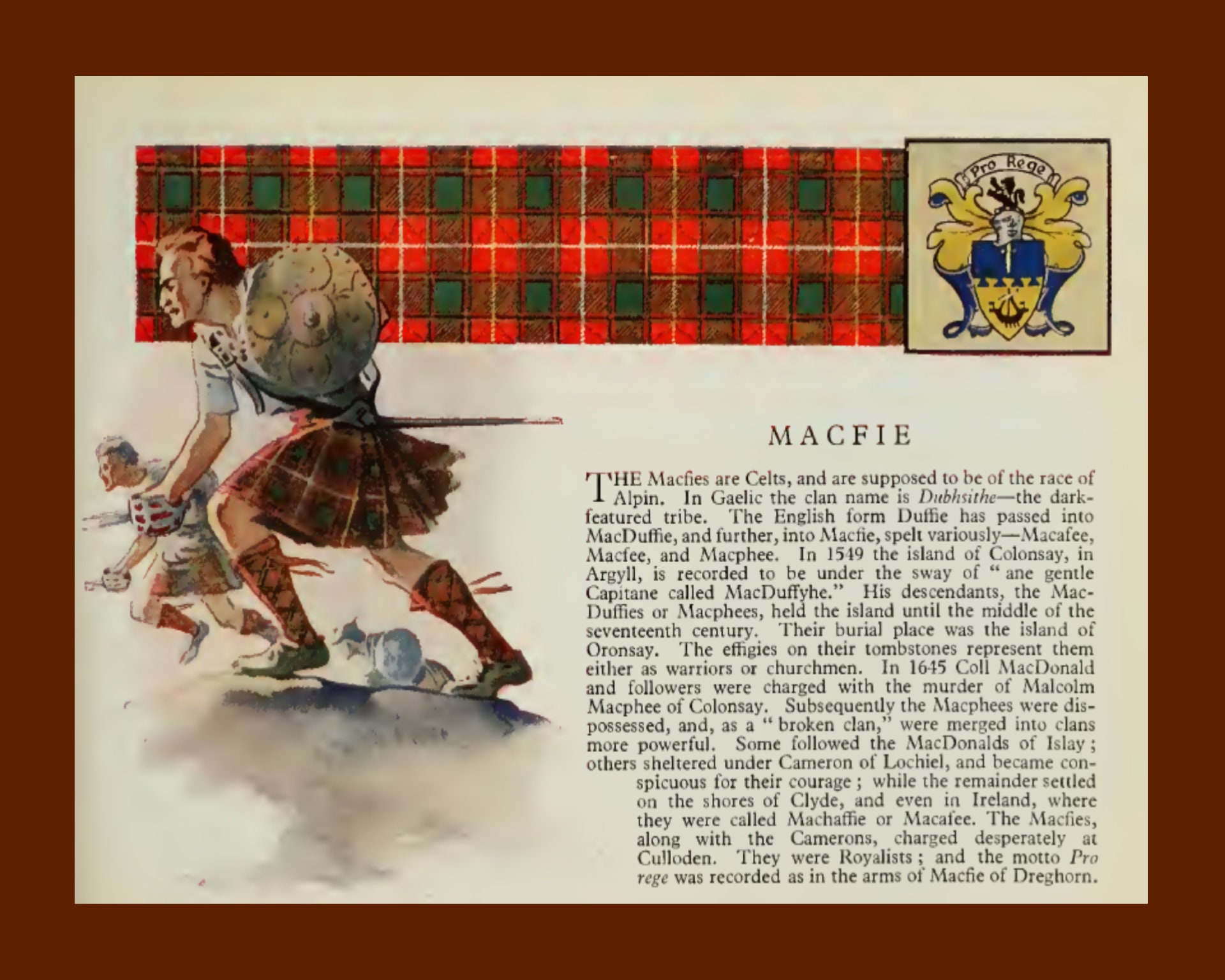 Clan Macfie Vintage Poster - Etsy