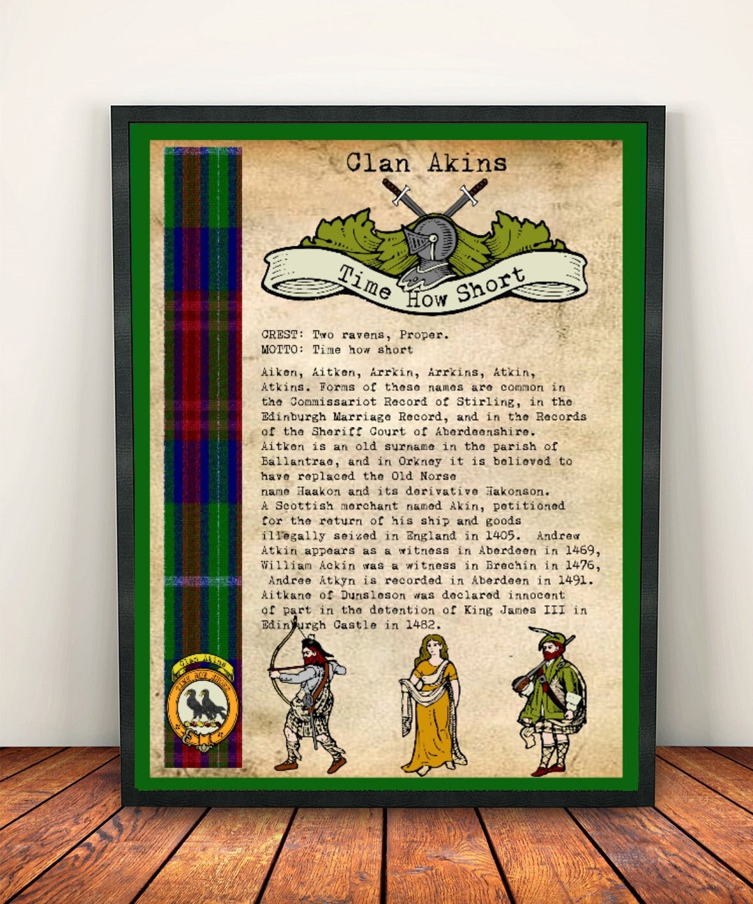 Clan Akins Vintage Poster (digital Download) - Etsy