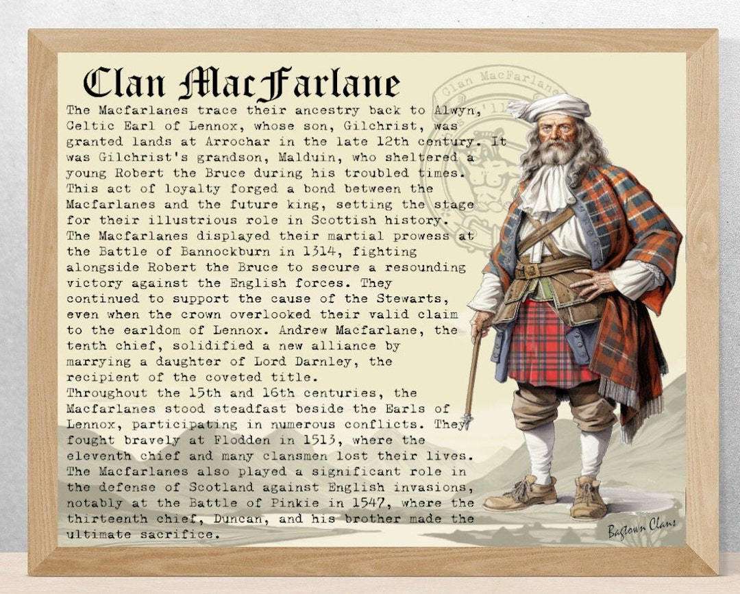 Macfarlane Scottish Clan History Poster - Etsy