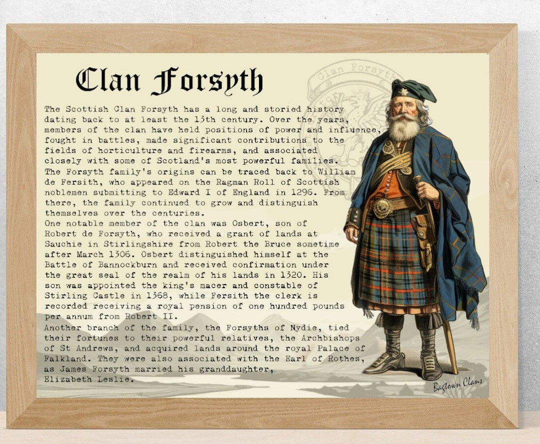 Clan Forsyth Scottish History Poster - Etsy