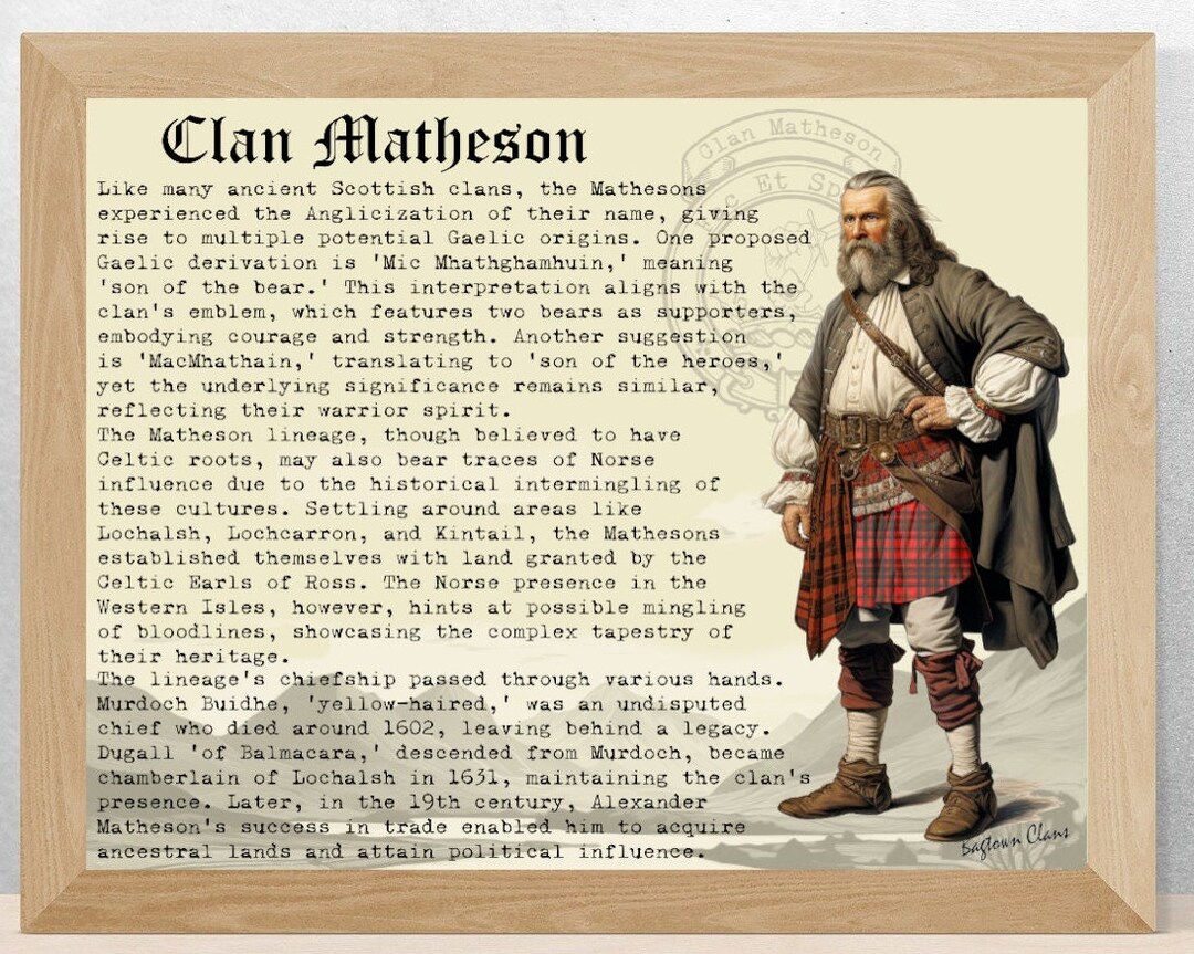 Matheson Scottish History Poster - Etsy