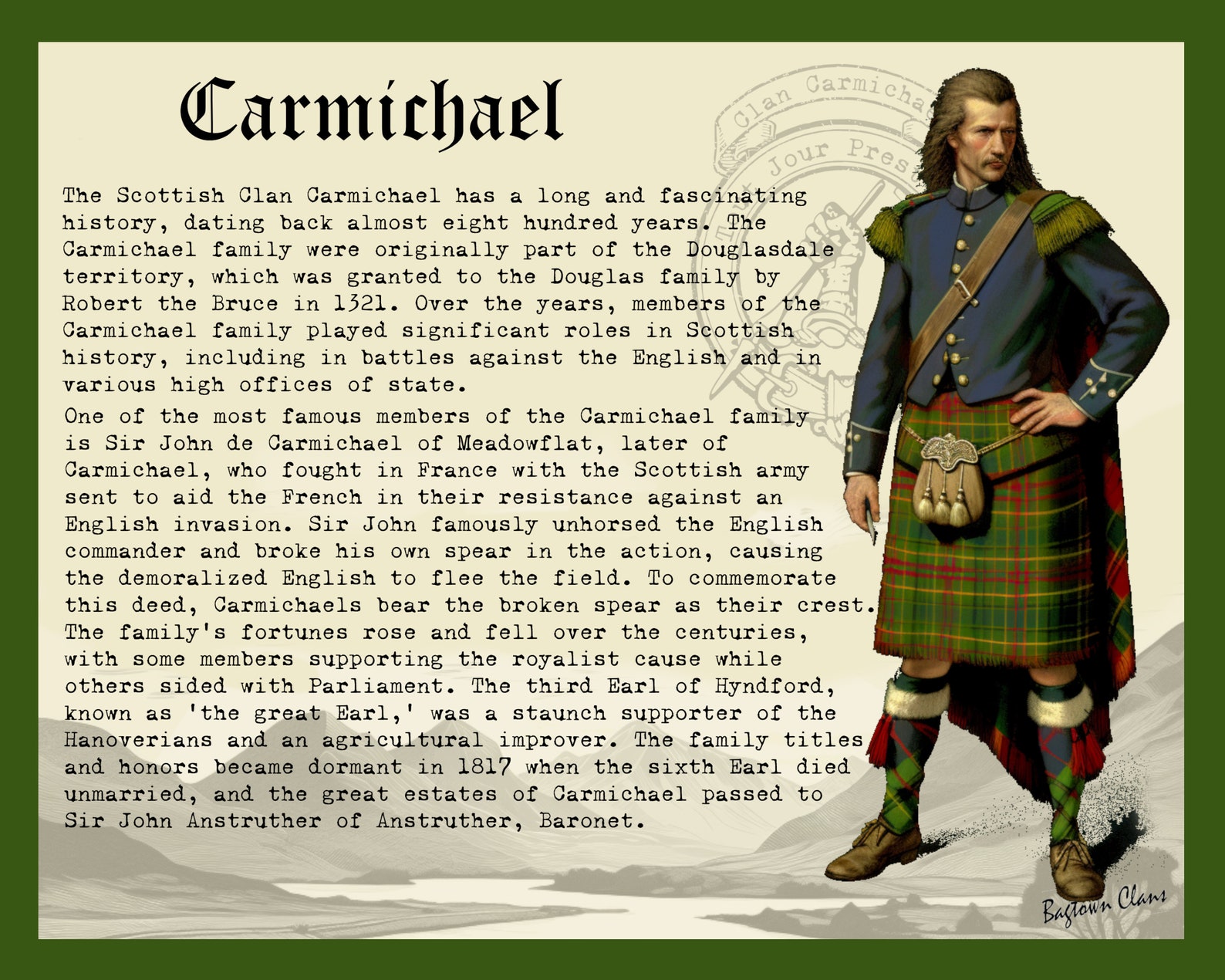 Clan Carmichael Scottish History Poster - Etsy