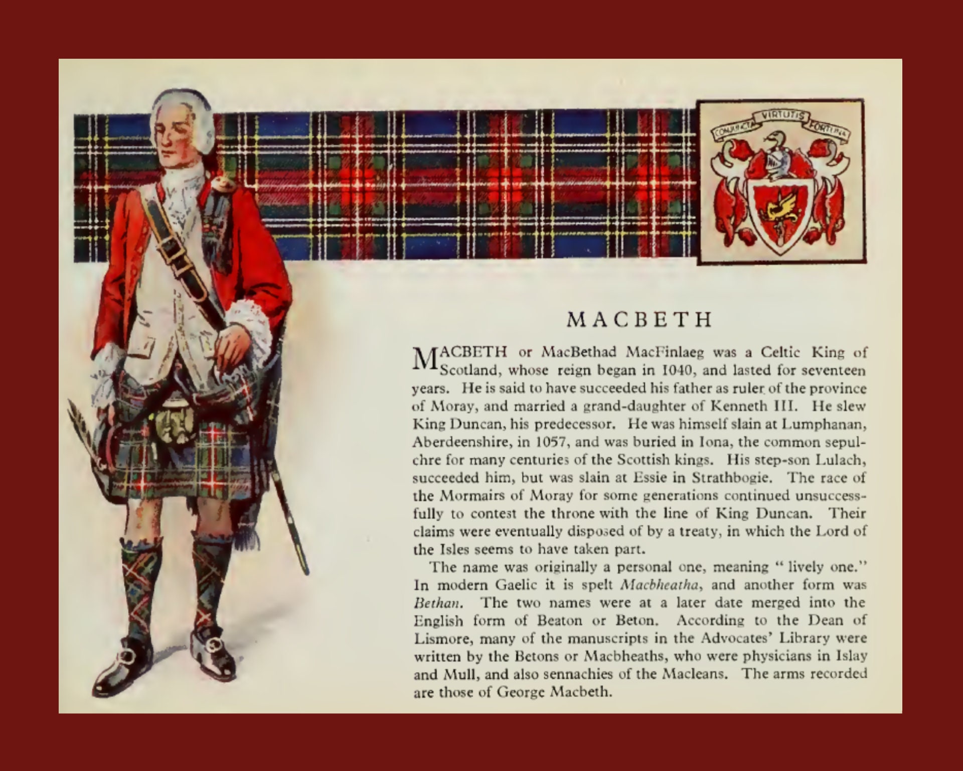Clan Macbeth Vintage Poster - Etsy
