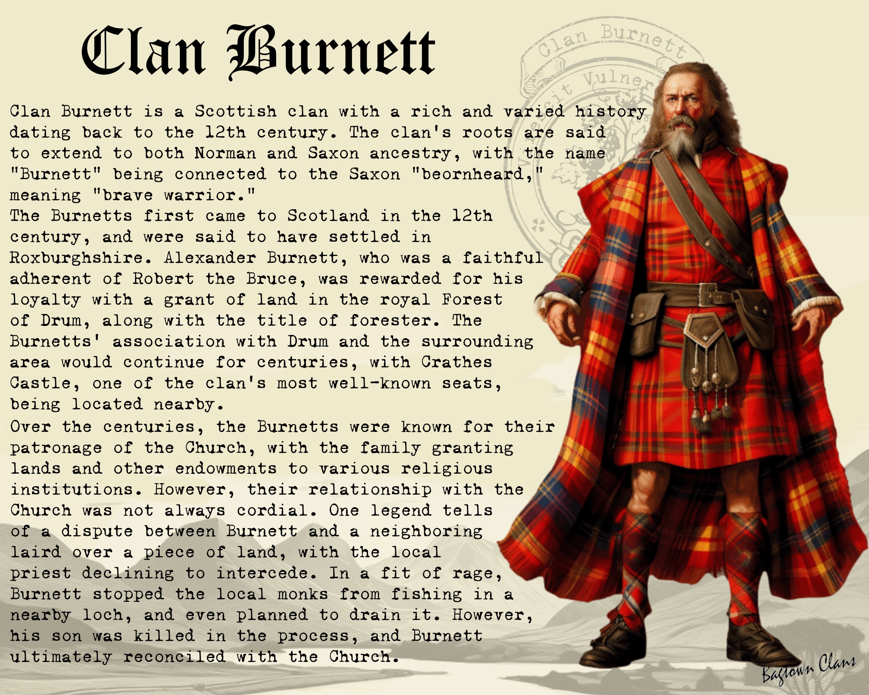 Clan Burnett Vintage Poster - Etsy