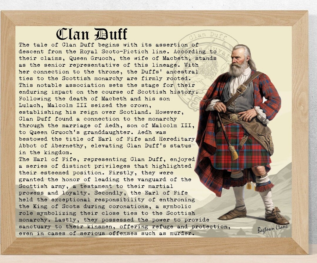 Duff Scottish Clan History Poster - Etsy