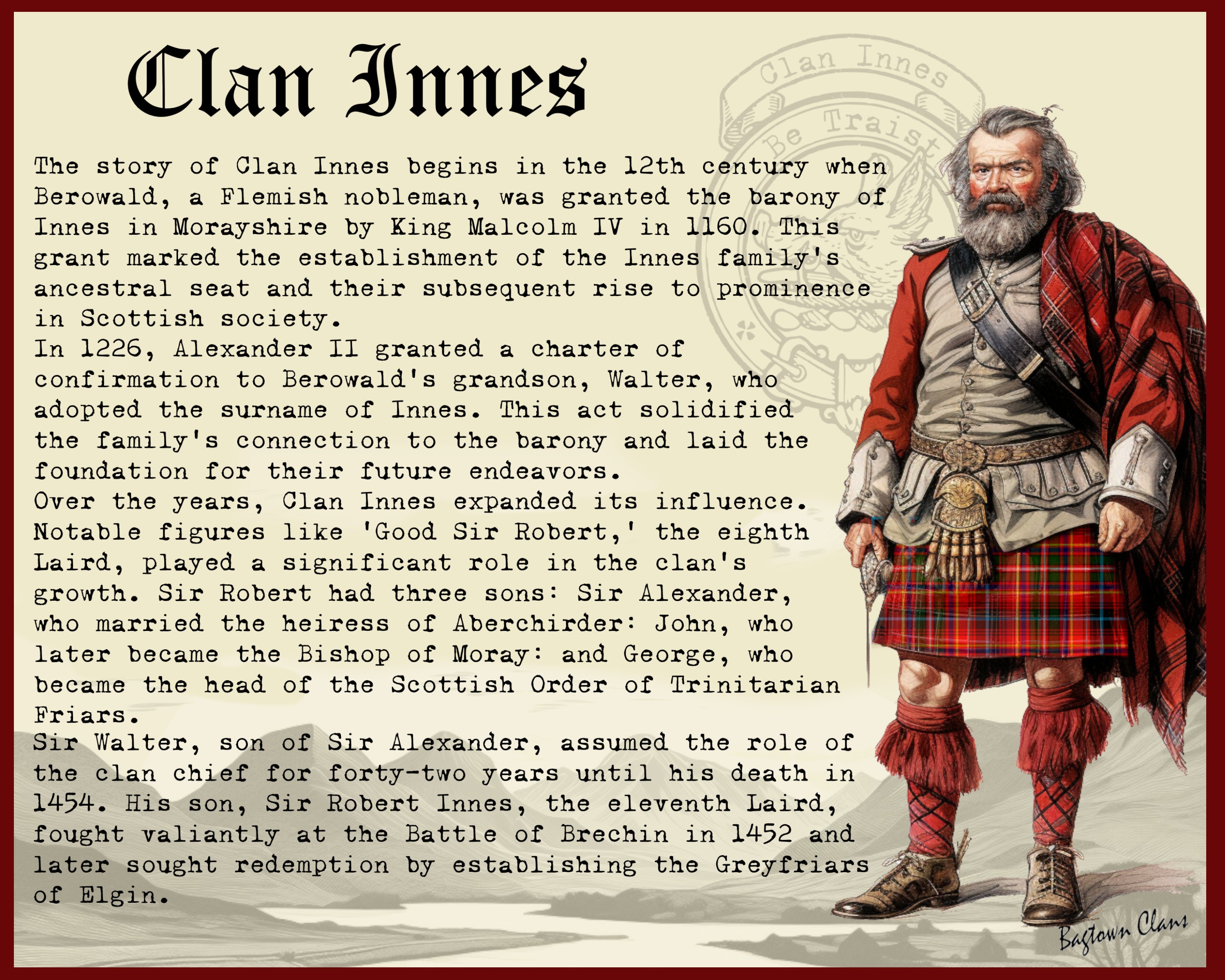 Clan Innes Scottish History Poster - Etsy