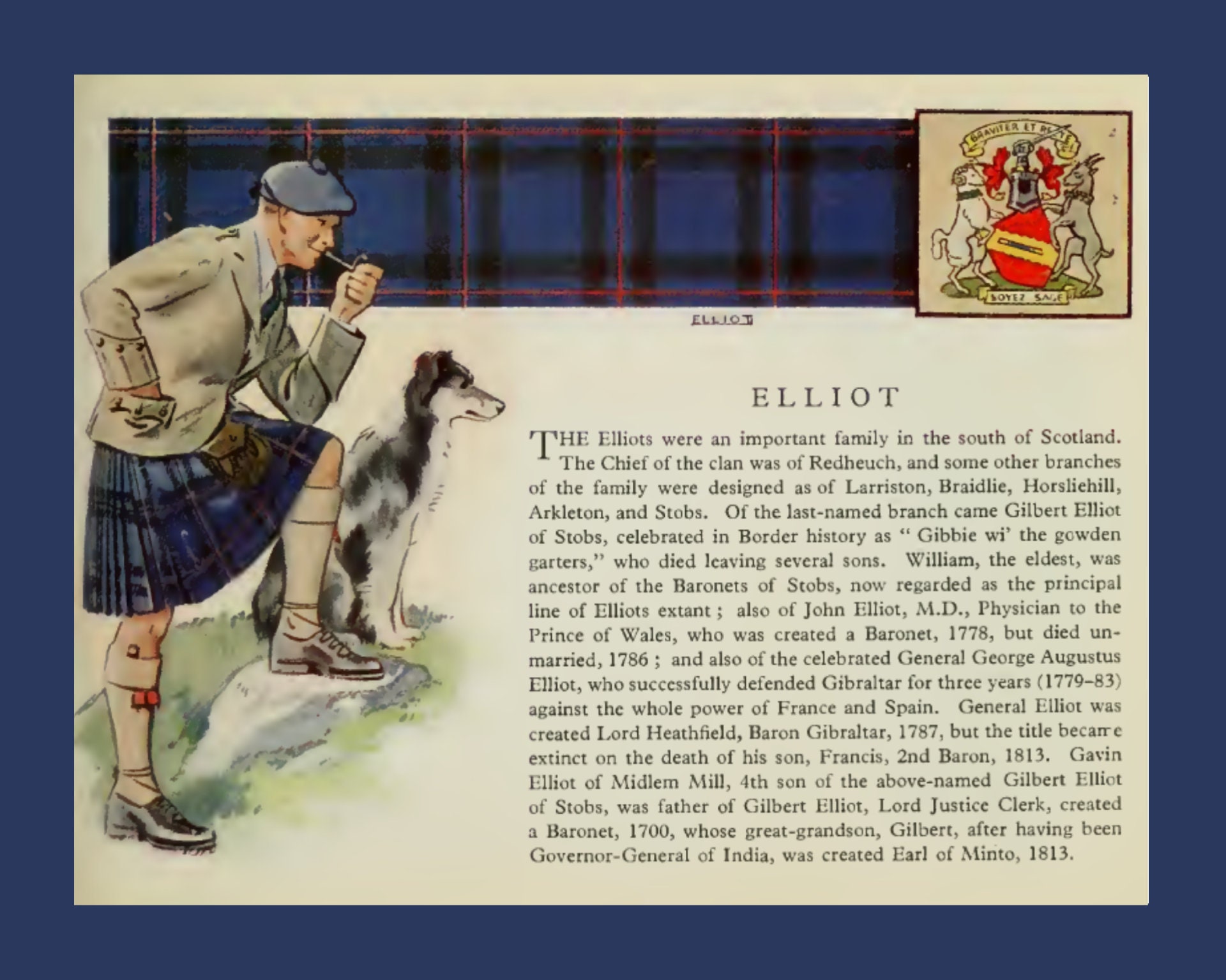 Clan Elliot Vintage Poster - Etsy