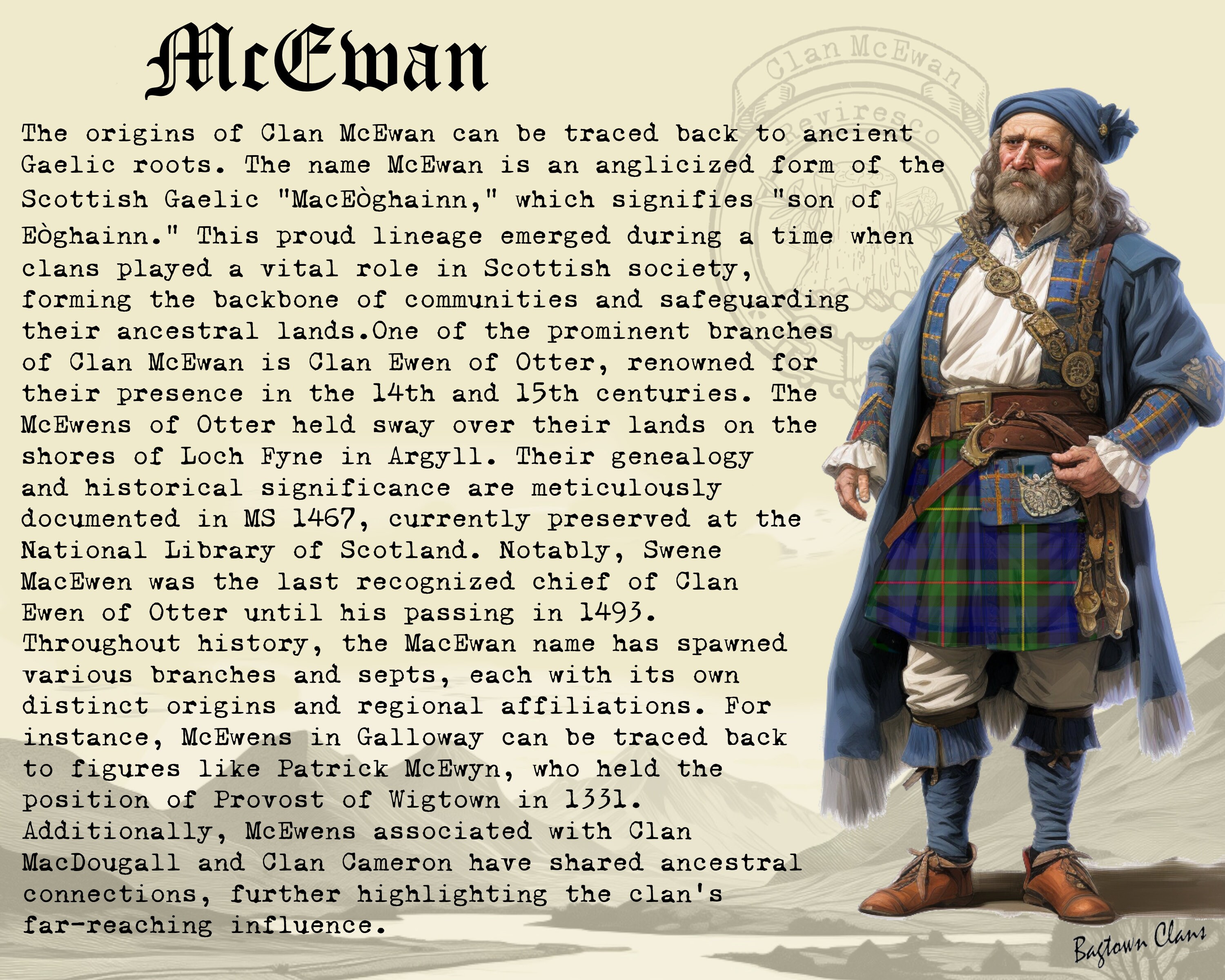 Mcewan Scottish Clan History Poster - Etsy
