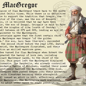 Macgregor Scottish Clan History Poster - Etsy UK